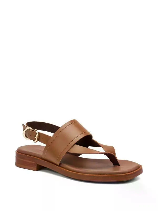 FRAU Leather Thong Sandals - Brown