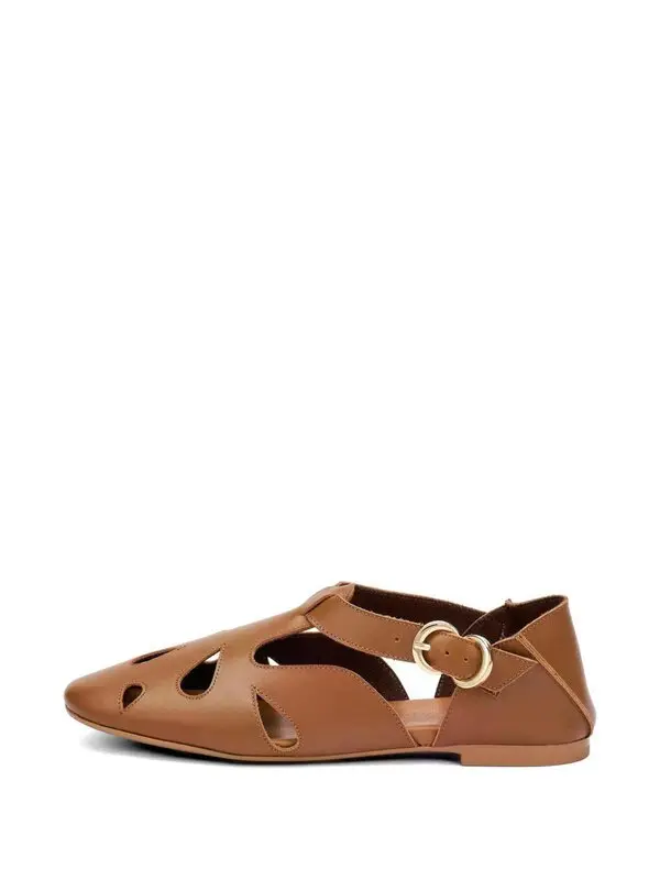 FRAU Cut-out Leather Sandals - Brown