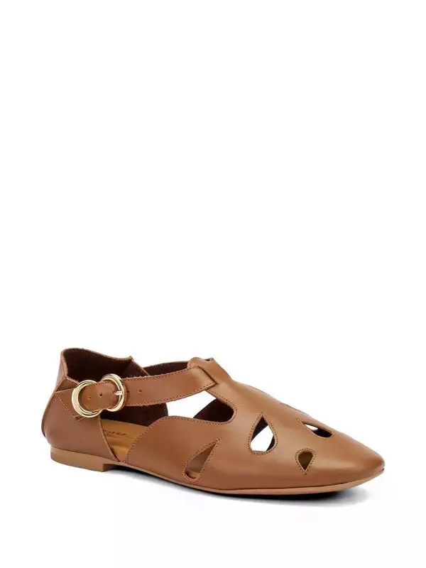 FRAU Cut-out Leather Sandals - Brown