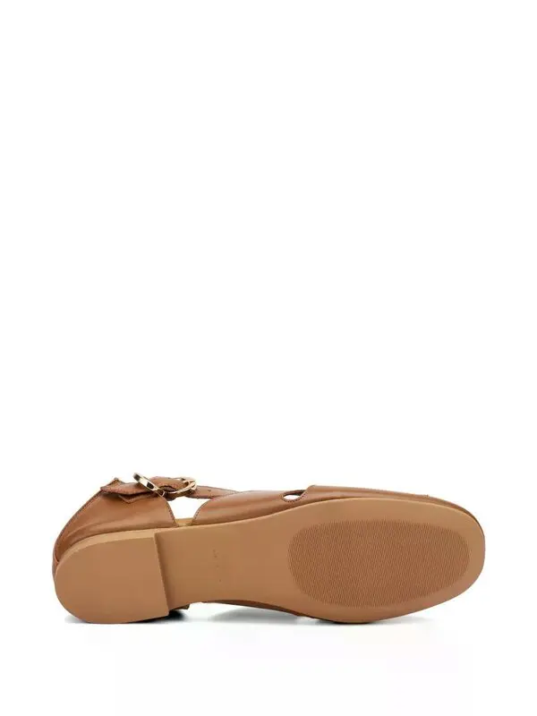 FRAU Cut-out Leather Sandals - Brown