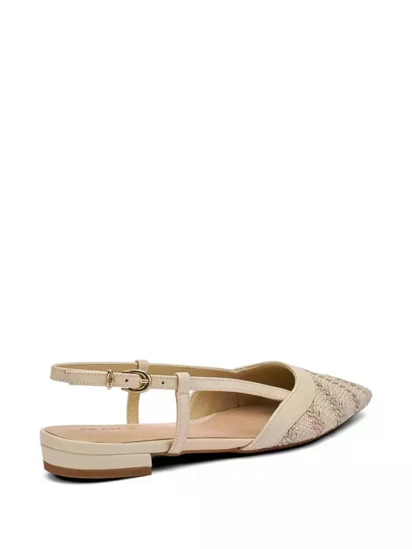 FRAU Herringbone Raffia Slingback Pumps - Neutrals