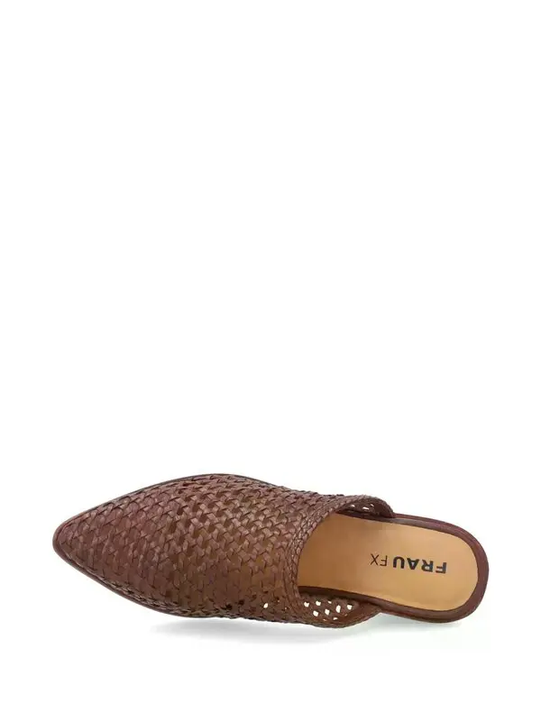FRAU Hand-woven Leather Mules - Brown