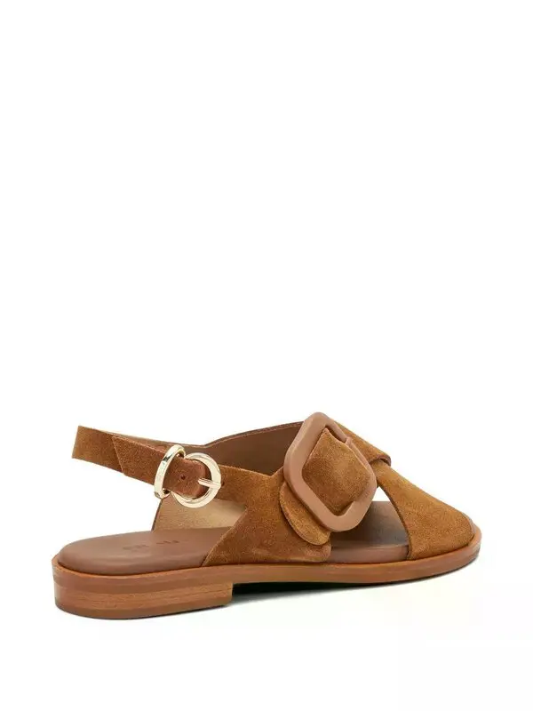 FRAU Crossover-strap Buckle-detail Sandals - Brown