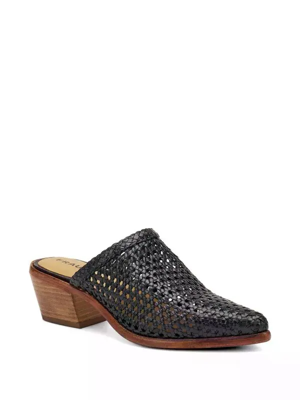 FRAU Hand-woven Mules - Black