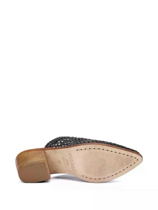FRAU Hand-woven Mules - Black