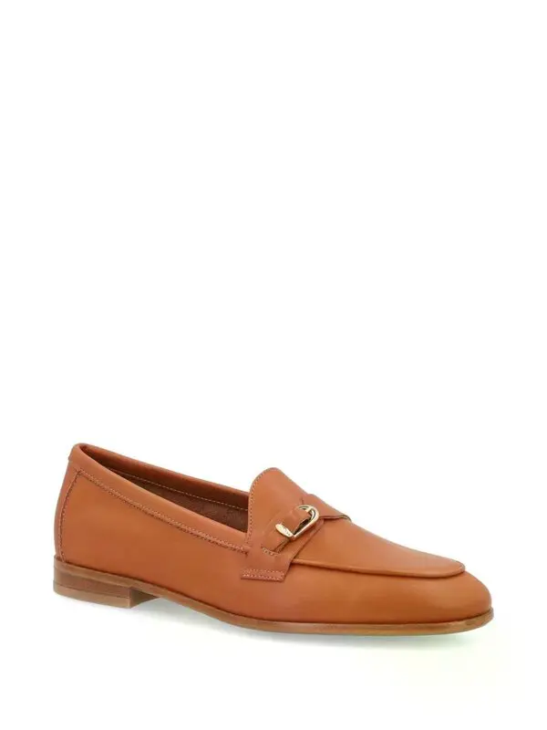 FRAU Buckle-strap Leather Loafers - Neutrals