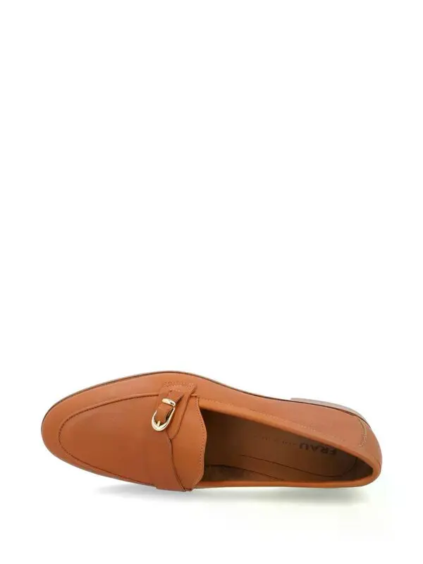 FRAU Buckle-strap Leather Loafers - Neutrals