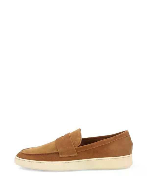 FRAU Suede Saddle Detail Loafers - Brown