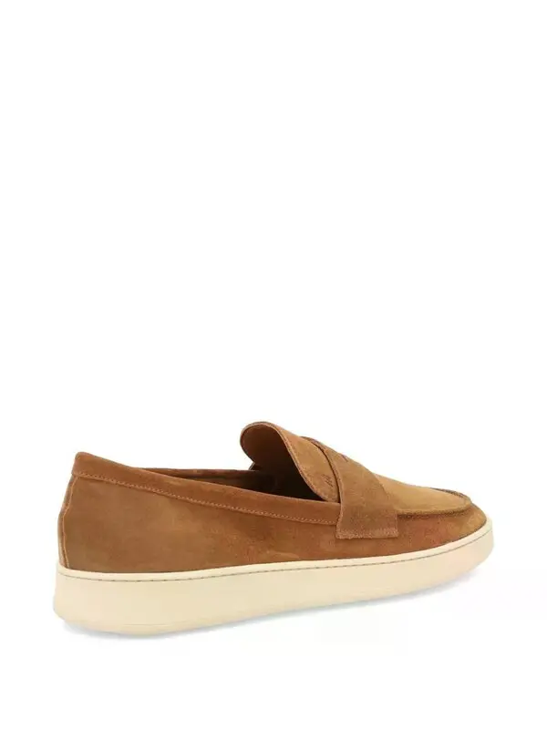 FRAU Suede Saddle Detail Loafers - Brown