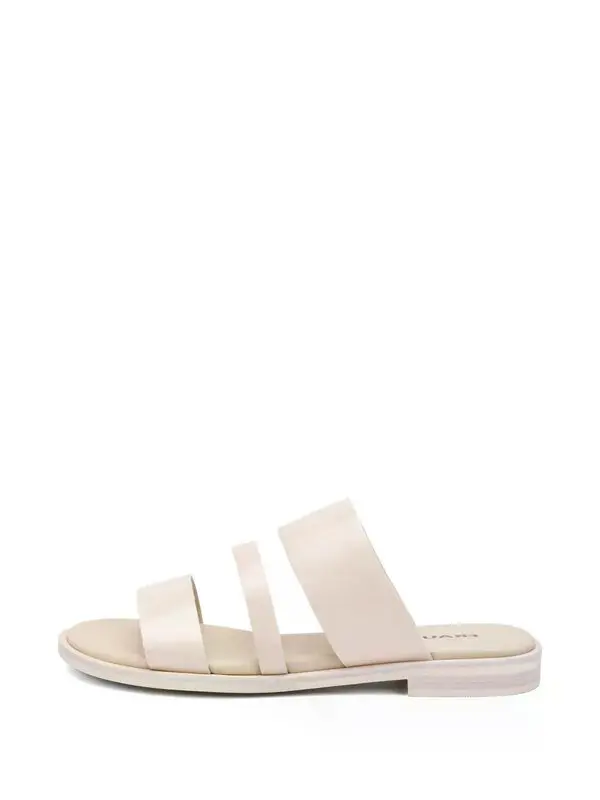 FRAU Polished Leather Triple-strap Sandals - Neutrals