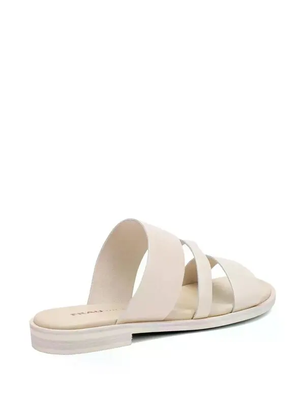 FRAU Polished Leather Triple-strap Sandals - Neutrals