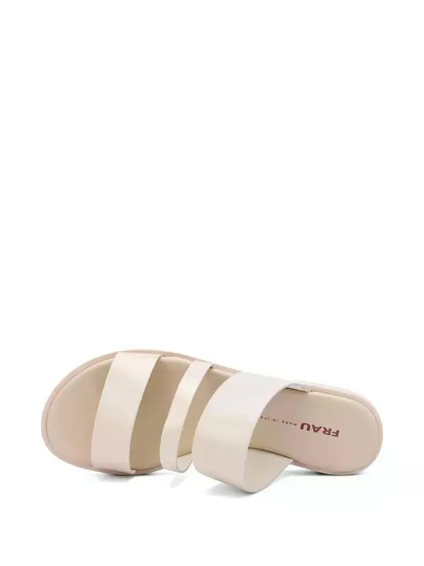 FRAU Polished Leather Triple-strap Sandals - Neutrals