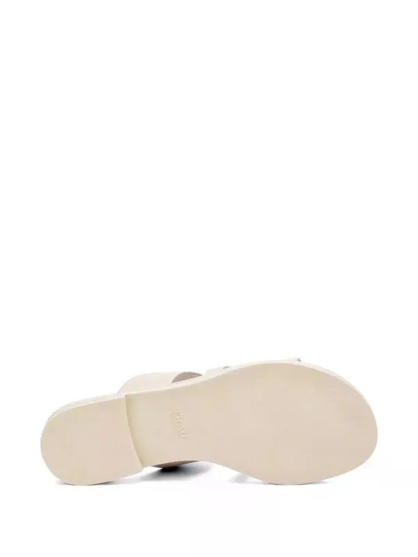 FRAU Polished Leather Triple-strap Sandals - Neutrals
