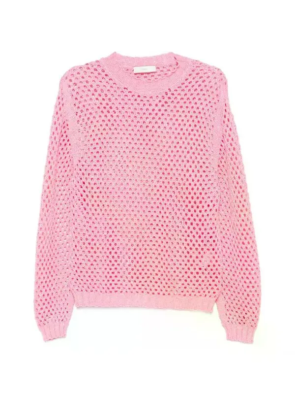 AKEP Sequin-embellished Open-knit Sweater