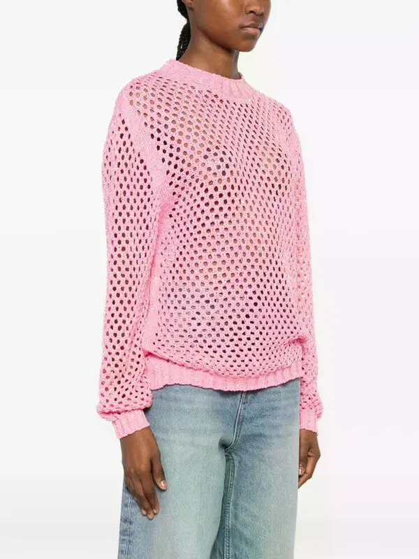 AKEP Sequin-embellished Open-knit Sweater