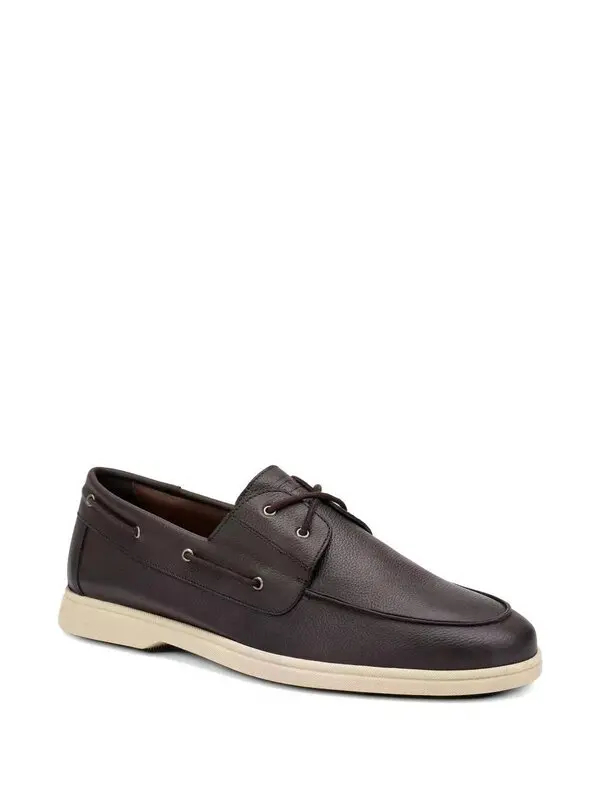 FRAU Grained Leather Boat Shoes
