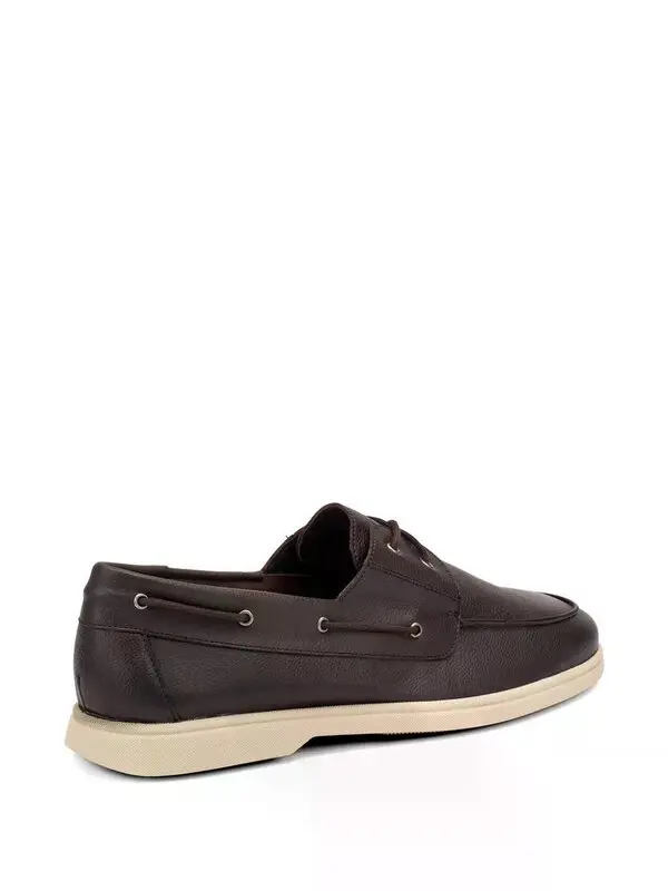 FRAU Grained Leather Boat Shoes