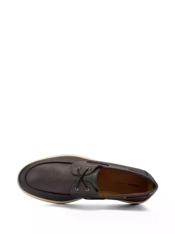 FRAU Grained Leather Boat Shoes