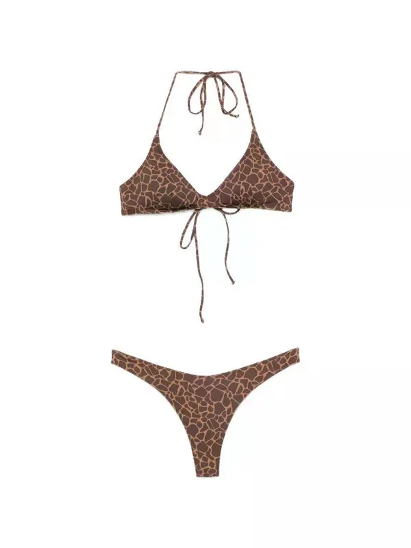 MC2 SAINT BARTH Animal-print Tie Bikini - Brown