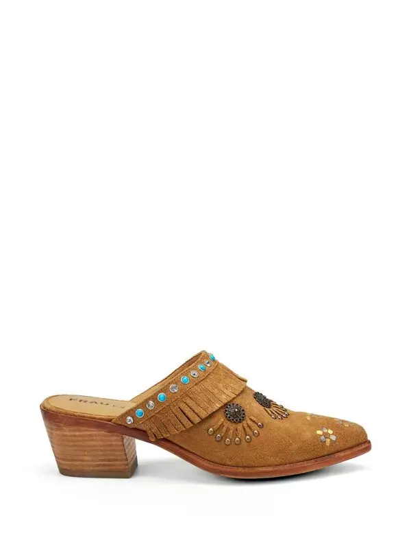 FRAU Fringed Studded Mules