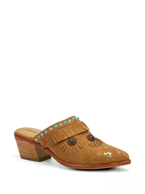 FRAU Fringed Studded Mules