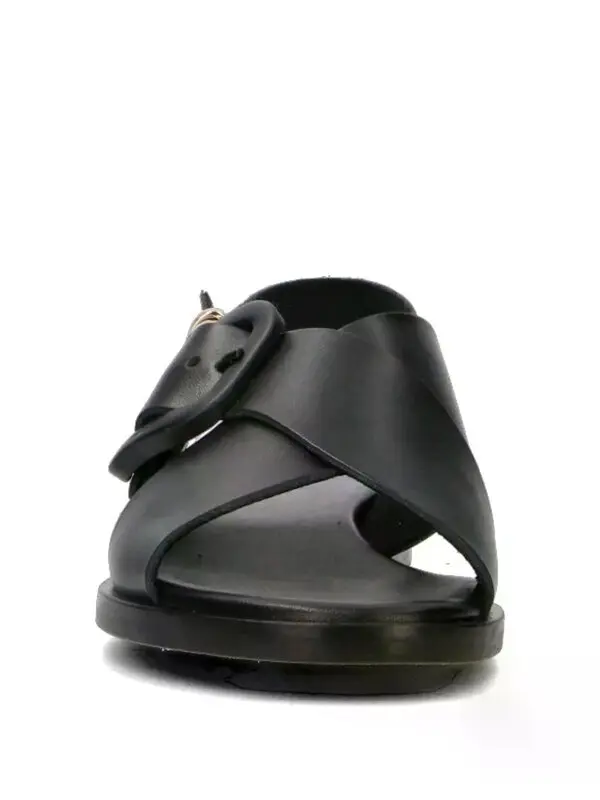 FRAU Crossover-strap Buckle-detail Flat Sandals - Black