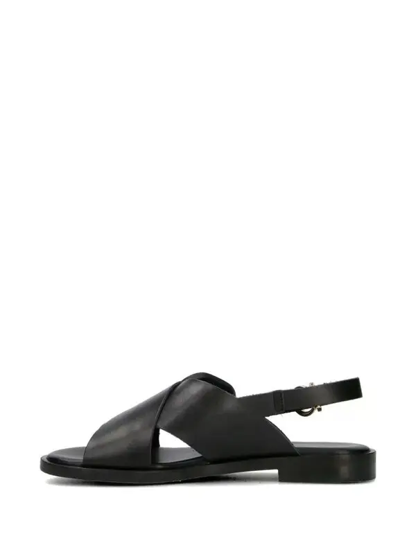 FRAU Crossover-strap Buckle-detail Flat Sandals - Black