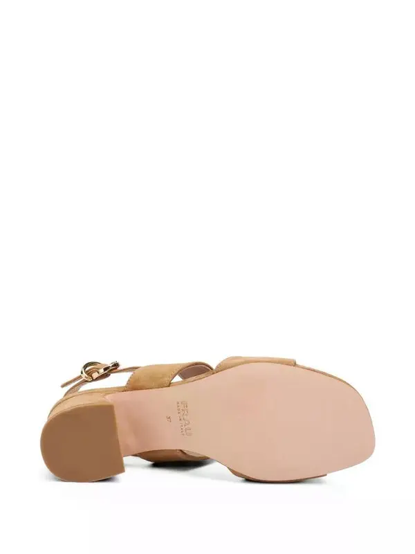 FRAU Block-heel Suede Sandals - Neutrals