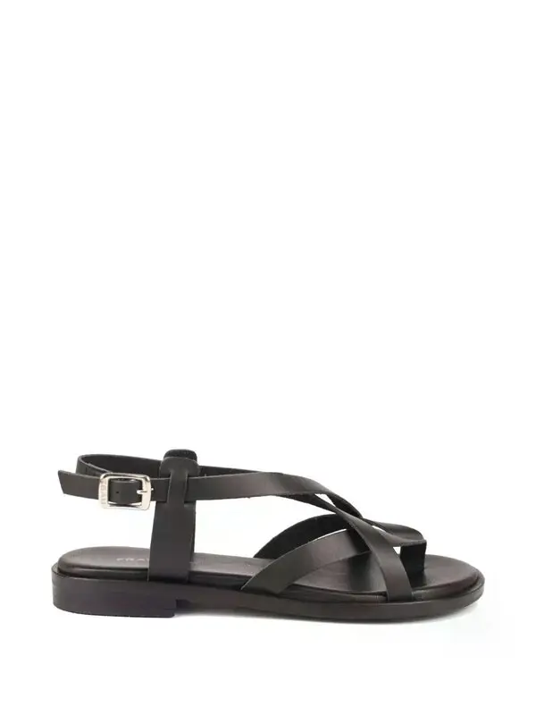 FRAU Leather Thong Sandals - Black