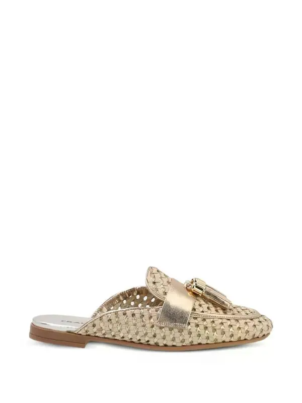FRAU Woven Mules With Tassel Detail - Neutrals