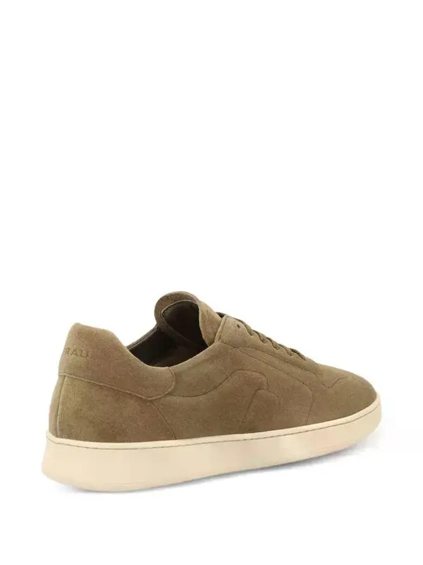 FRAU Top-stitching Suede Sneakers - Brown