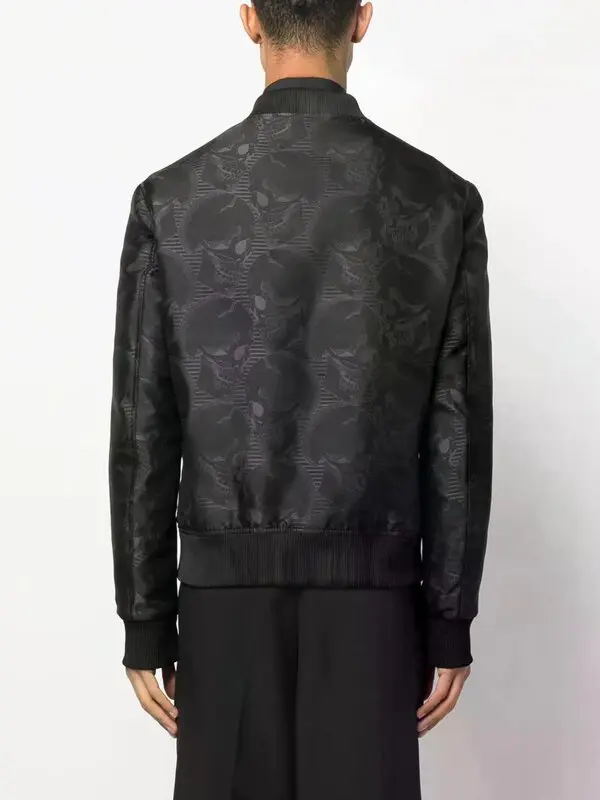 Philipp Plein Graphic Print Acetate Bomber Jacket