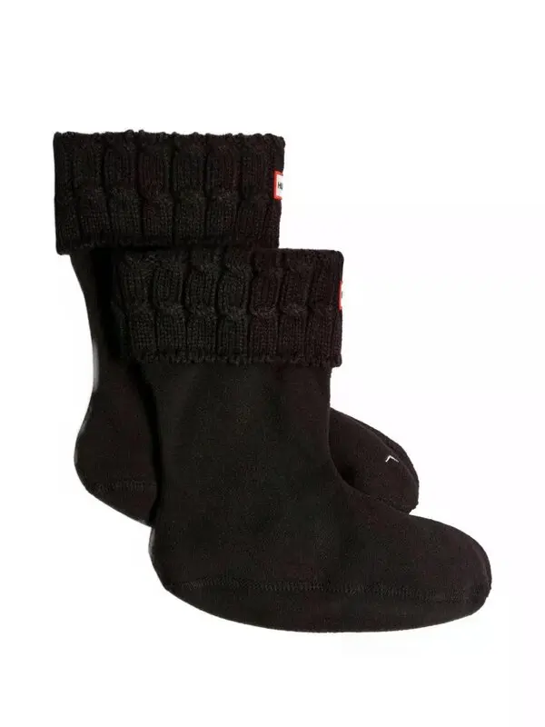 Hunter Cable-knit Cuff Socks - Black