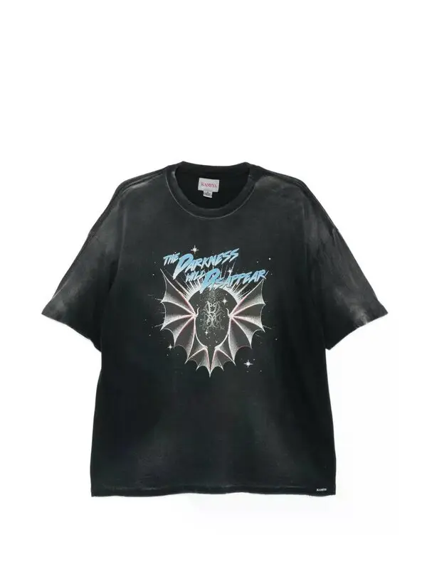 KAMIYA Graphic-print Faded-effect T-shirt