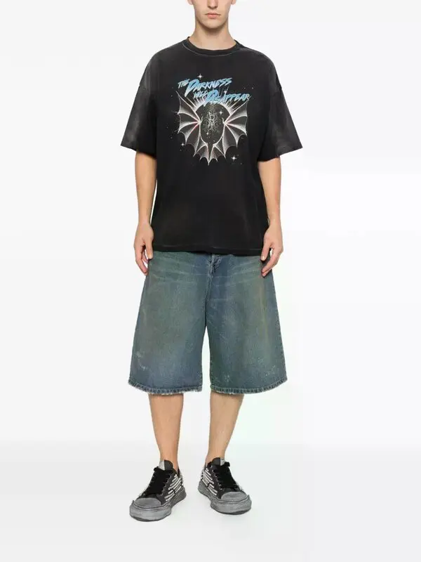 KAMIYA Graphic-print Faded-effect T-shirt