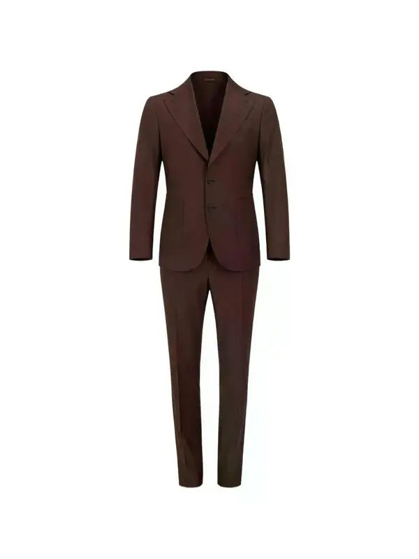 FRANZESE COLLECTION Patch-pocket Single-breasted Suit - Brown