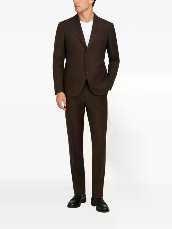 FRANZESE COLLECTION Patch-pocket Single-breasted Suit - Brown