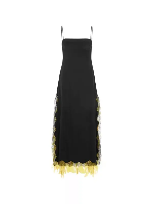 16Arlington Lace-trim Midi Dress - Black
