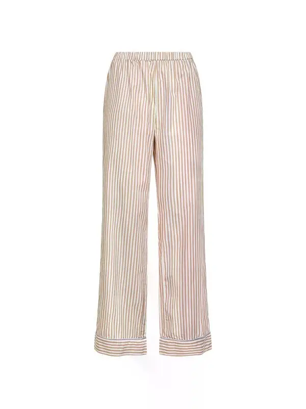 MC2 SAINT BARTH Striped Cotton Straight Trousers - Neutrals