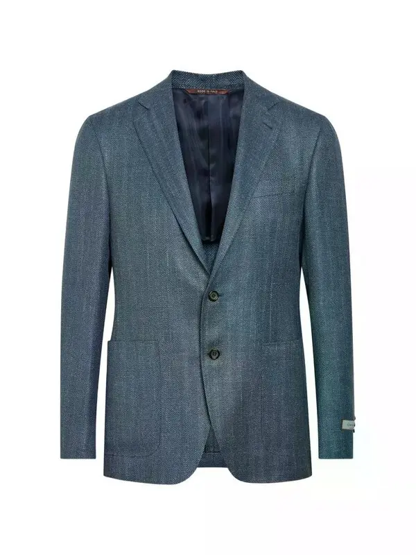 Canali Herringbone-pattern Suit - Blue