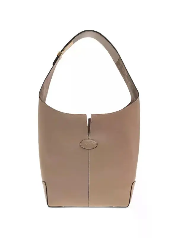 TOD'S Small Logo-patch Leather Tote Bag