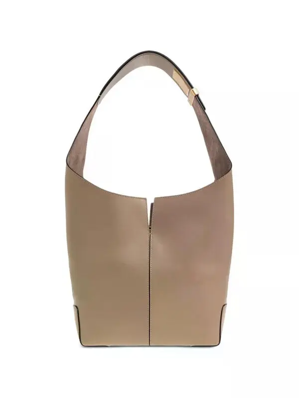 TOD'S Small Logo-patch Leather Tote Bag