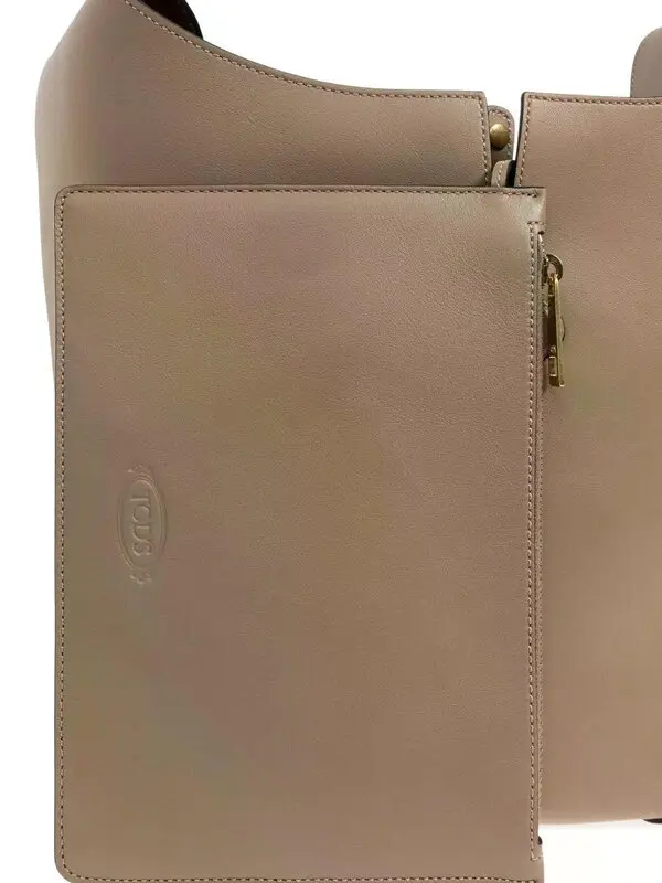 TOD'S Small Logo-patch Leather Tote Bag