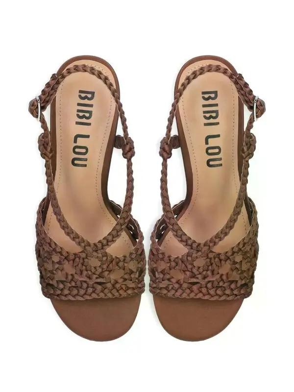 BIBI LOU Woven-strap Kitten Heel Sandals