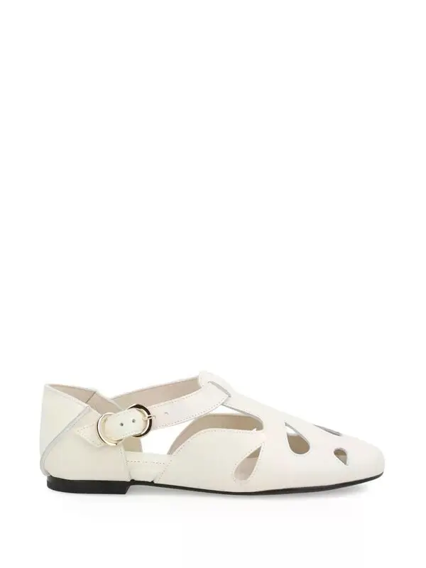 FRAU Cut-out Buckle-fastening Ballet Flats - Neutrals