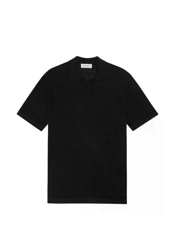 LES DEUX Emmanuel Knitted Polo Shirt - Black