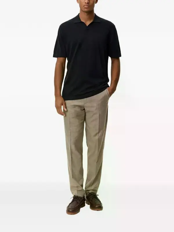LES DEUX Emmanuel Knitted Polo Shirt - Black