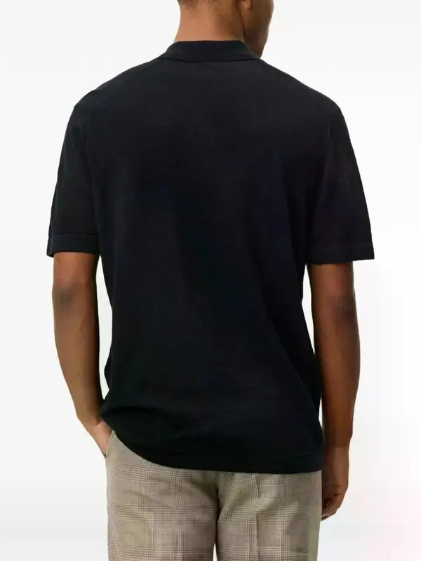 LES DEUX Emmanuel Knitted Polo Shirt - Black