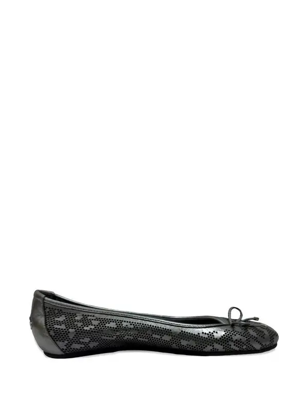 JIMMY CHOO Perforated Leather Ballet Flats With Bow Detail