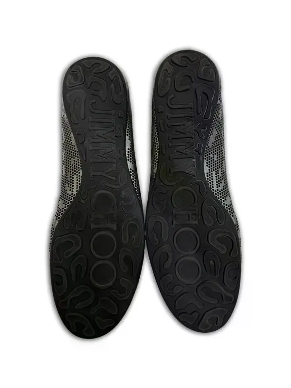 JIMMY CHOO Perforated Leather Ballet Flats With Bow Detail